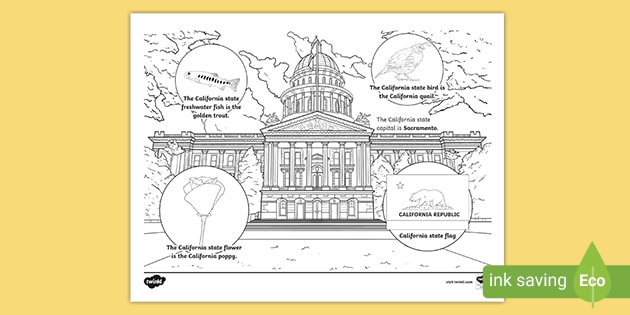 California State Facts Coloring Activity