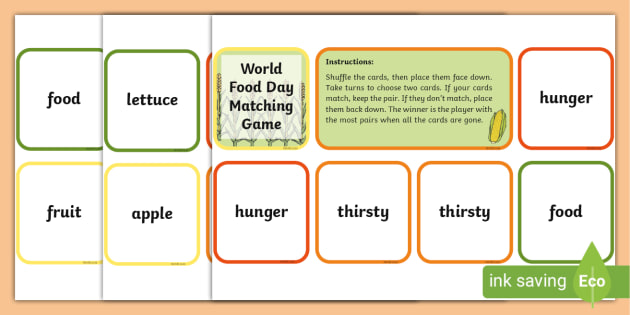 World Food Day Memory Game (teacher made)