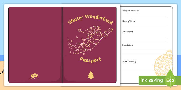 Elf Passport Writing Frame (teacher made)
