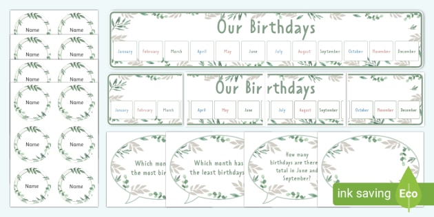 👉 Botanical-Themed Birthday Display - Maths - KS1 - Twinkl