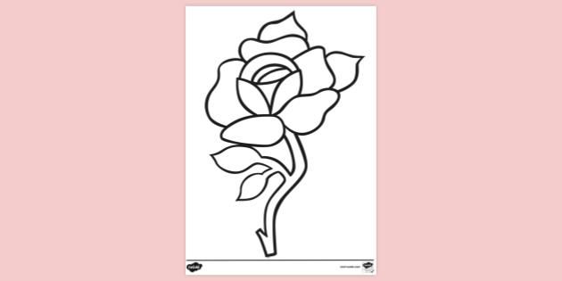 FREE! - Easy Rose Colouring Page | Colouring Sheets