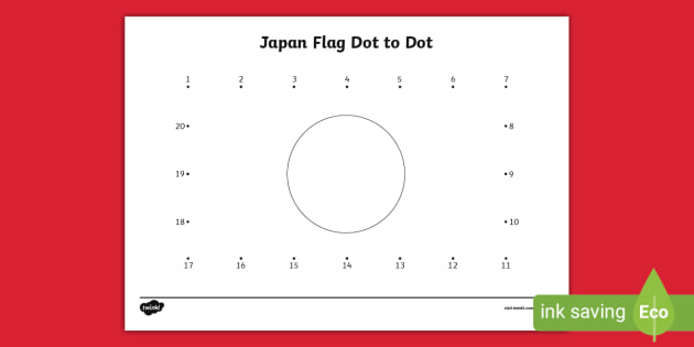 FREE! - Japan Flag Dot to Dot Worksheet (teacher made)