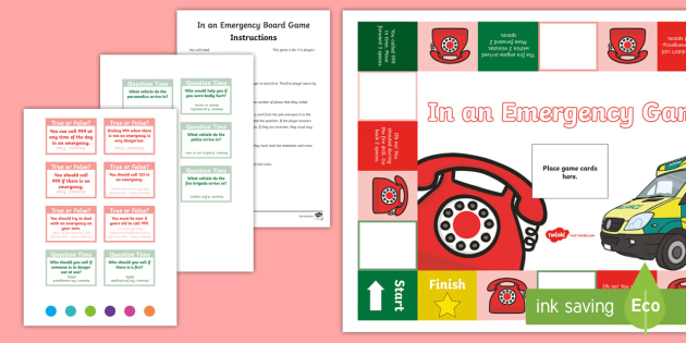 In an Emergency Board Game (teacher made)
