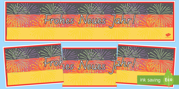 Happy New Year Display Banner German (teacher made)