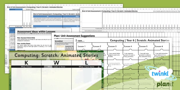 Computing: Scratch Animated Stories Year 6 Unit Assessment Pack