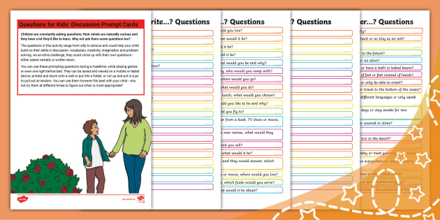 Questions for Kids Discussion Prompt Cards (teacher made)
