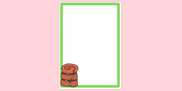 Simple Sleeping Bag Page Border | Page Borders | Twinkl