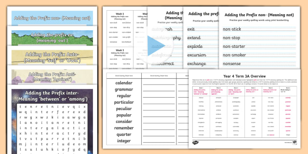 Year 4 Term 3A Bumper Spelling Pack (teacher made)