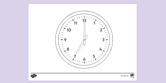 FREE! - Clock Timekeeping Colouring Sheet | Colouring Pages