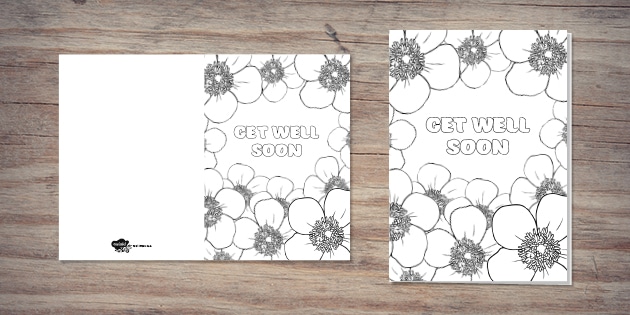 Buttercup Get Well Soon Colouring Card | Twinkl Party
