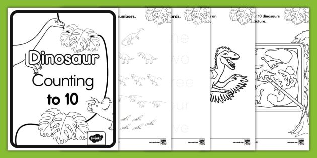 Dinosaur Counting Worksheets Dinosaur Count & Number Write | Dinosaur
