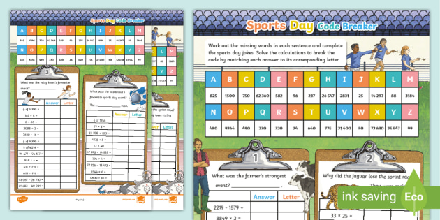 👉 Year 6 Sports Day Code Breaker Activity - Twinkl - Maths