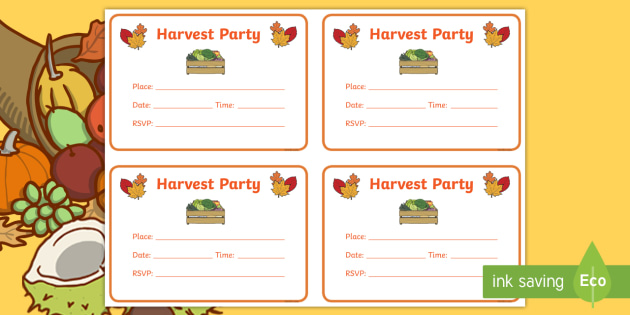 Harvest Party Invitation Writing Template
