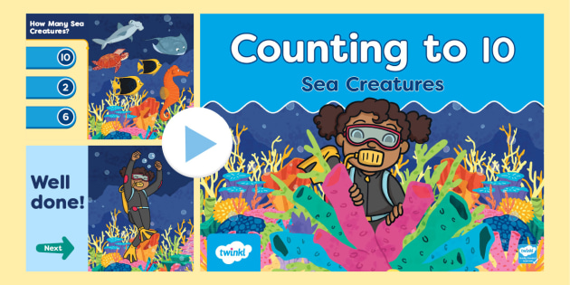 👉 Under the Sea Counting to 10 PowerPoint (teacher made)