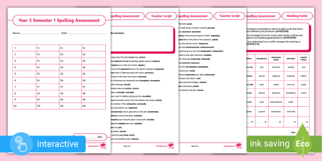 Assessment Spellings | twinkl.com.au