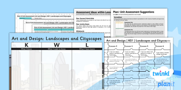 Art and Design: Landscapes and Cityscapes KS1 Unit Assessment Pack
