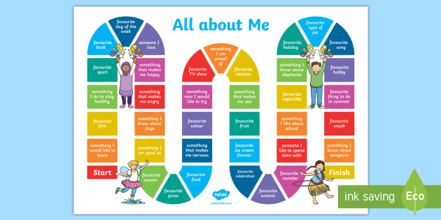 All About Me Board Game - all about me, board game, activity, game ...