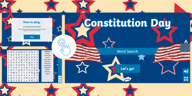 Constitution Day Interactive Word Search (teacher made)