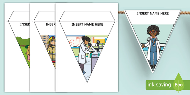 FREE! - Personalised Girl Bunting - Display Resources - Twinkl