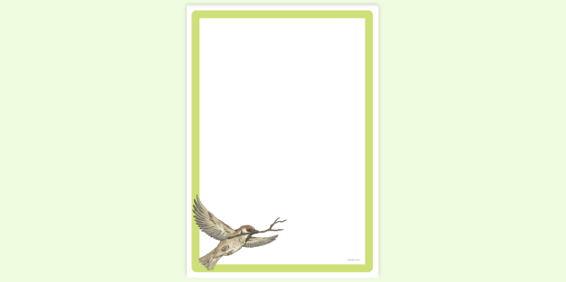 FREE! - Simple Blank Sparrow Page Border | Page Borders | Twinkl