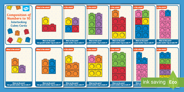 👉 Composition of Numbers to 10 Interlocking Cubes Cards