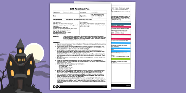 EYFS Phonics Potion Adult Input Plan to Support Teaching on Room on the ...