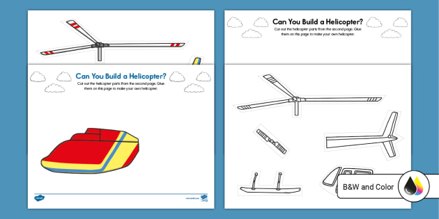 Helicopter Cut and Glue Activity (teacher made)