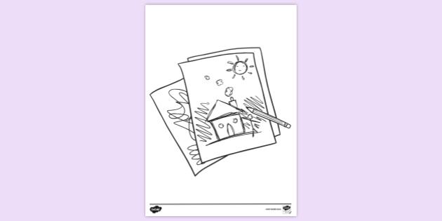 FREE! - Pencil and Paper Colouring Sheet | Colouring Sheets