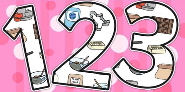 Cooking Area Themed Display Numbers - cooking, numbers, areas