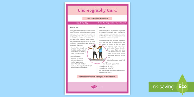 Choreograph on a Bench Worksheet / Worksheet