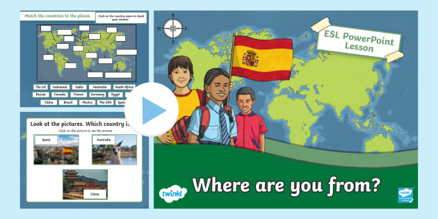 ESL 'Where Are You From?' Lesson (teacher made)