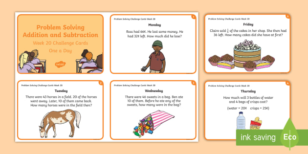 Week 20 - Problem Solving - Addition and Subtraction Challenge Cards
