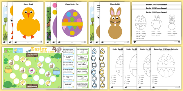 Easter Themed 2D Shape Activity Pack (teacher made) Easter Themed 2D Shape Activity Pack (teacher made)