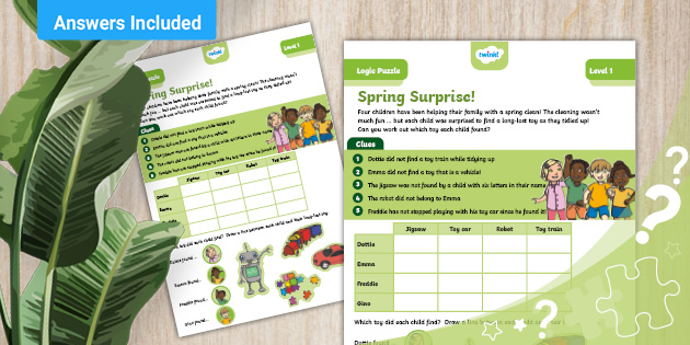 Spring Surprise Logic Puzzle - Level 1 - Kids Puzzles
