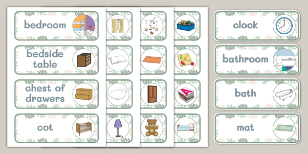 Botanical-Themed Home Corner Word Cards | Twinkl