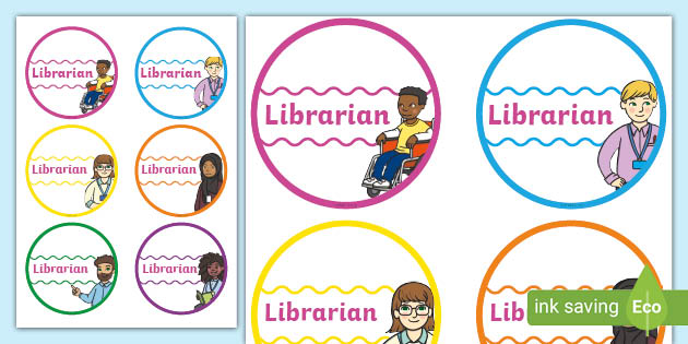 Librarian Role Play Badges (teacher made)