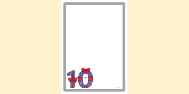 FREE! - Simple Blank Number Ten Border | Page Borders | Twinkl