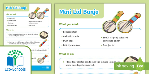 Mini Lid Banjo - Eco Craft (teacher made)