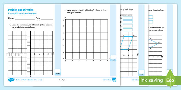 👉 Year 6 Position and Direction End-of-Strand Assessment