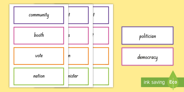 Election Key Vocabulary Flashcards (teacher made)