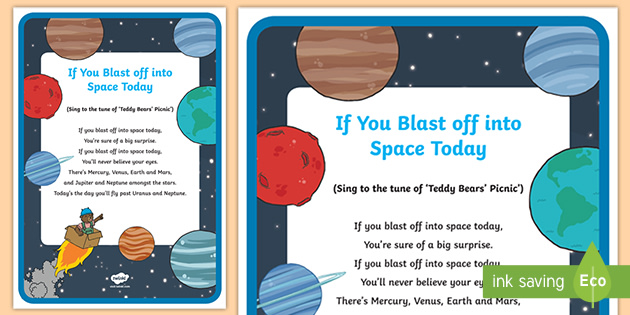 If You Blast Off Into Space Today Song (teacher made)