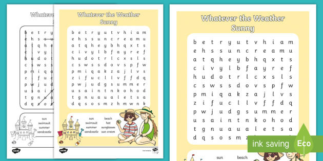 Sunny Weather Worksheets | twinkl.co.uk