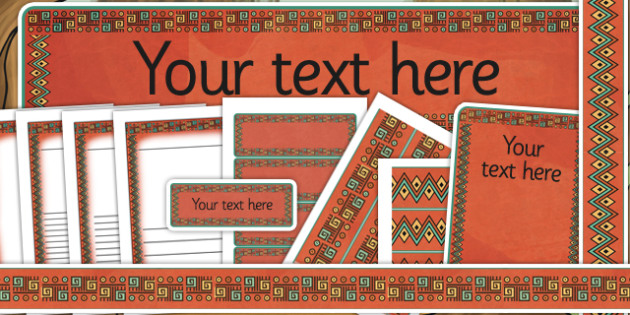 Mayan Civilization Themed Editable Display Pack - mayans display