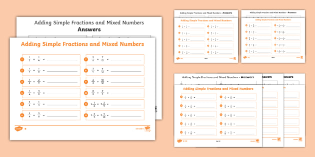 Adding Fractions And Mixed Numbers Worksheets