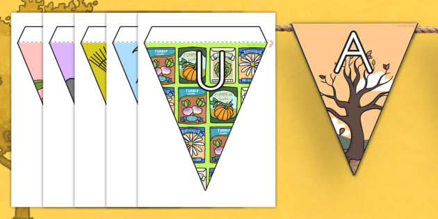 Autumn Bunting - Lettering Display for Classrooms