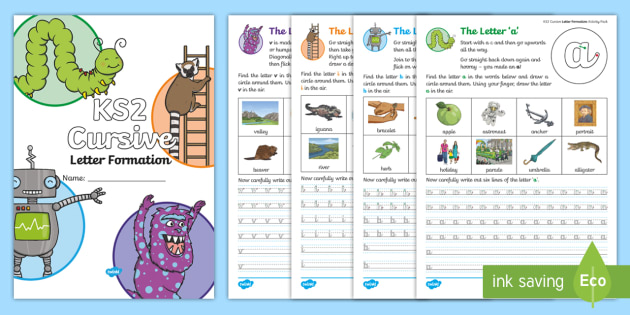 KS2 Cursive Letter Formation Handwriting Practice Book