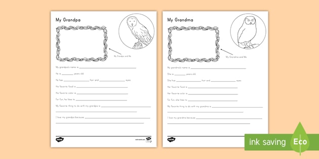 All About My Grandparents Activity (teacher made)