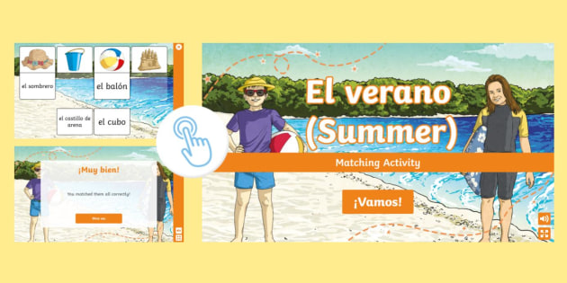 👉 Spanish: Summer Interactive Matching Game
