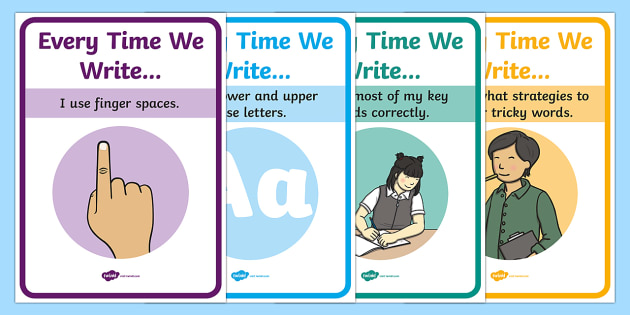 👉 Every Time We Write A4 Display Poster - Writing Prompt Display Posters