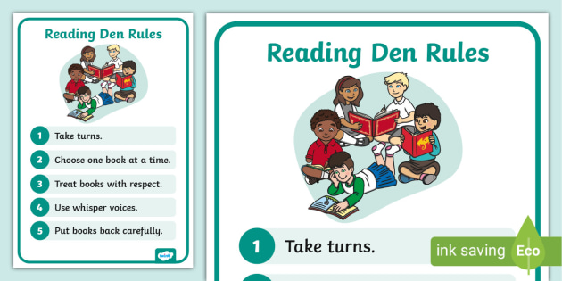 Reading Den Rules Poster (teacher made)